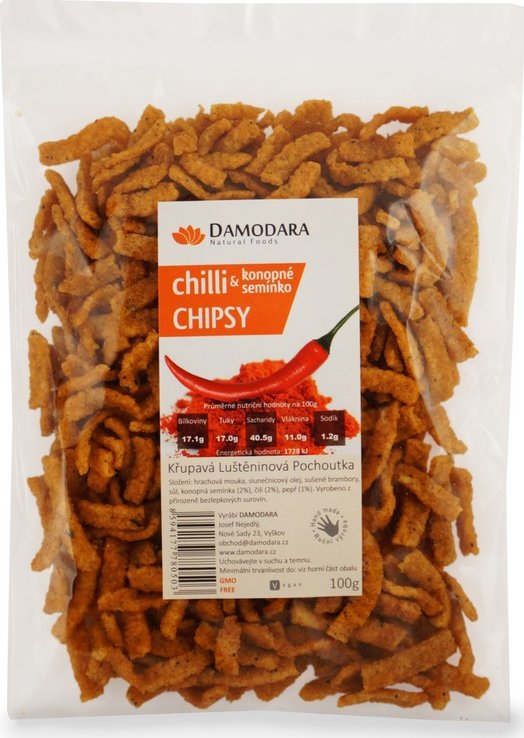 Damodara Chipsy chilli a konopné semínko 100g od 43 Kč - Zbozi.cz