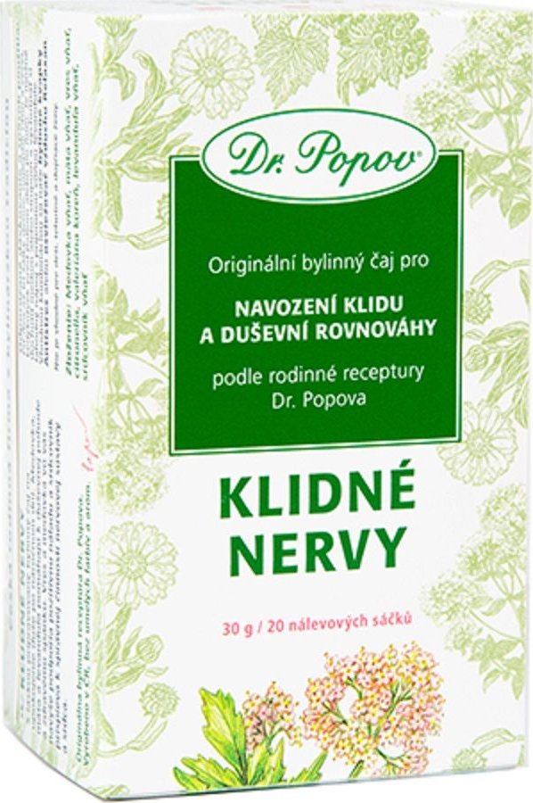 Dr. Popov Klidné nervy bylinný čaj 20x 1,5 g od 59 Kč - Zbozi.cz
