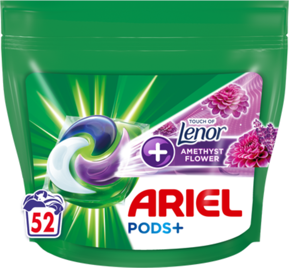 Ariel Pods+ Touch of Lenor Amethyst Flower gelové kapsle na praní 52 ks ...