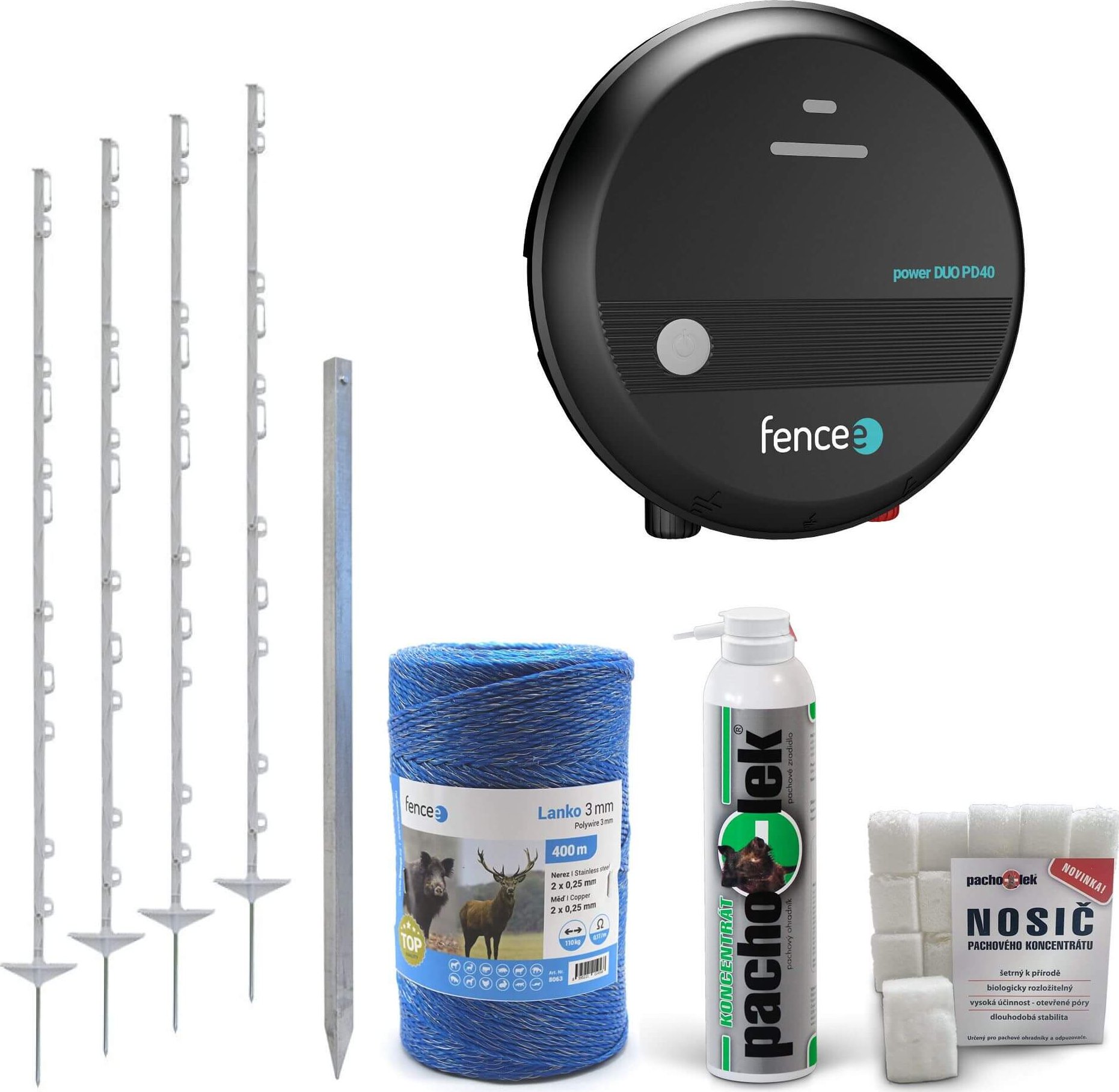 fencee Power DUO PD4 8212 sada pachový + elektrický ohradník 400 m od 5 ...