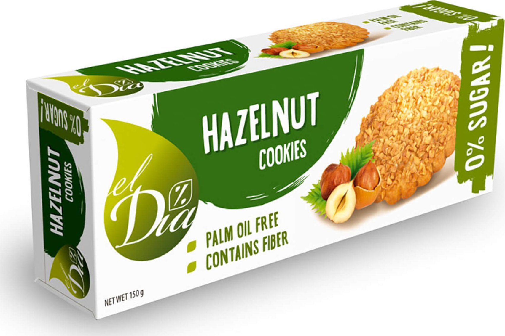 Recenze El Dia Sušenky bez cukru s lískovými oříšky 150 g - Zbozi.cz