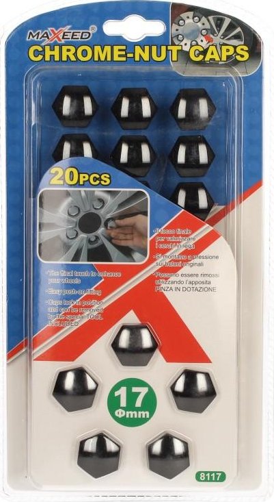 Maxeed 8117 sada ozdobných krytů pro šrouby kol 17 mm černé 20 ks od ...