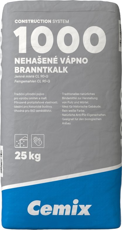 Cemix 1000 CL 90-Q nehašené vápno 25 kg od 9,78 Kč - Zbozi.cz