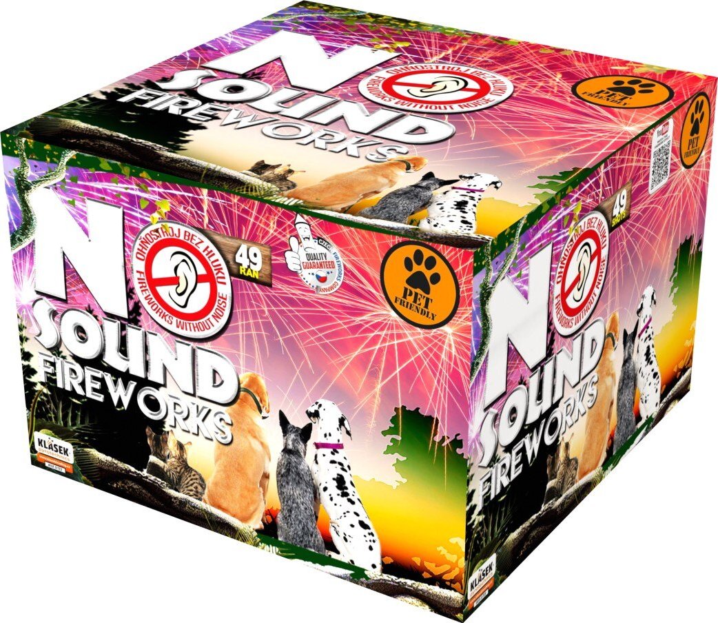 Klásek Pyrotechnics No Sound Fireworks kompaktní ohňostroj 25 mm 49 ran ...