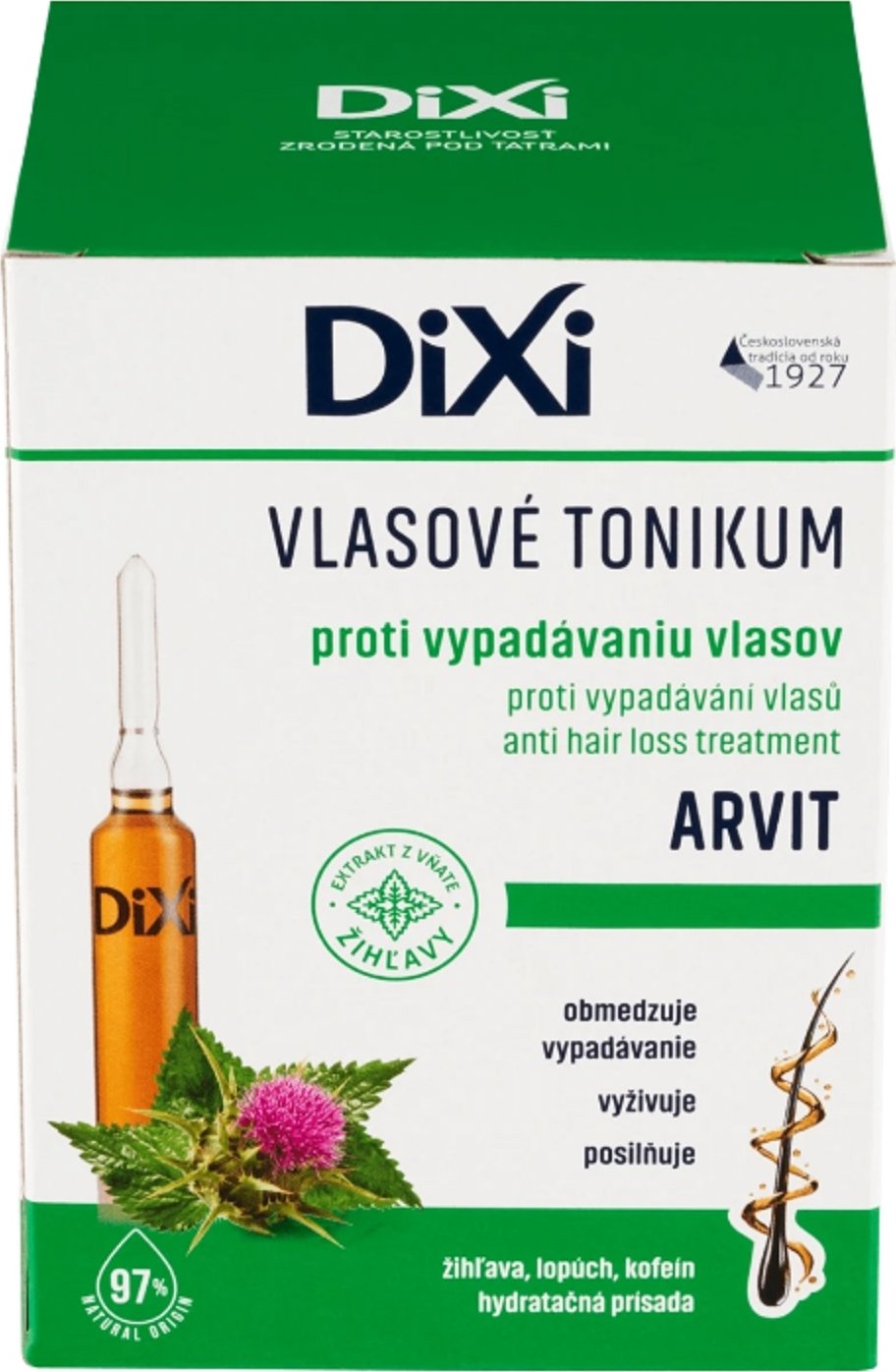 Dixi Arvit vlasové tonikum s provitamínem B5, 7x 10 ml od 85 Kč - Zbozi.cz