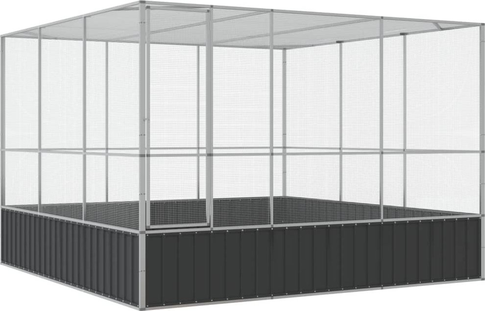 Voliéra pro ptáky z pozinkovaného plechu 311 x 307 x 212 cm antracit od ...