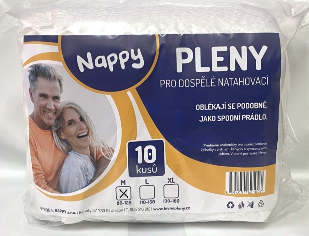 NAPPY Pleny pro dospělé natahovací M bílé 10 ks od 130 Kč - Zbozi.cz