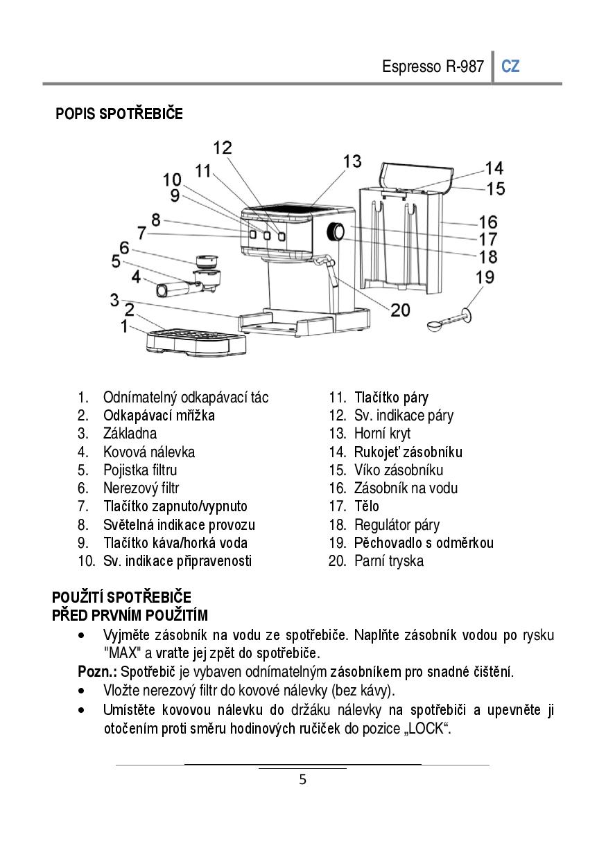 Návod k použití Rohnson R-987 - Zbozi.cz