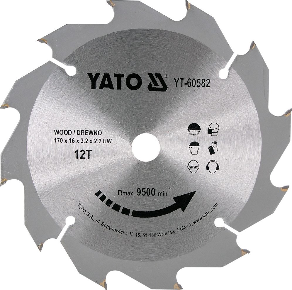 Yato Kotouč na dřevo YT-60582 170 x 16 x 2,2 mm 12 zubů od 79 Kč - Zbozi.cz