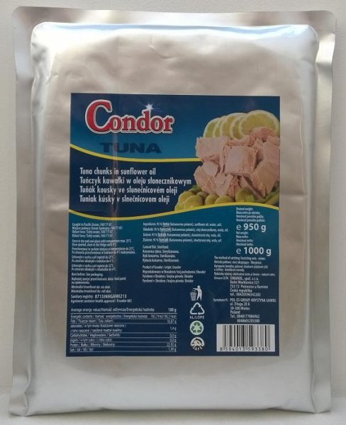 Condor Food Tuňák kousky ve slunečnicovém oleji 1 kg od 199 Kč - Zbozi.cz
