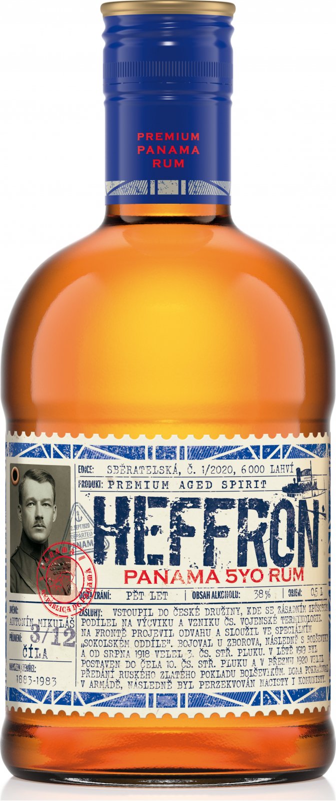 Heffron Panama Rum Číla 5 y.o. 38 % 0,5 l - Zbozi.cz