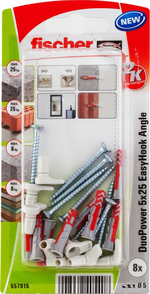 Fischer DuoPower 5x25 EasyHook Angle 557915 8 ks od 45 Kč - Zbozi.cz