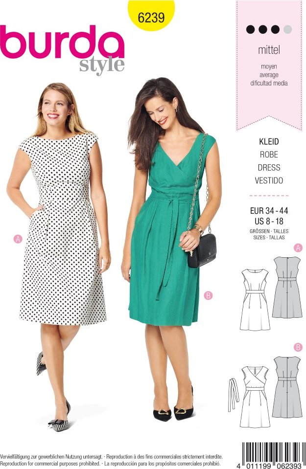 Foto Burda 6239 střih na letní šaty ve dvojím provedení - Zbozi.cz