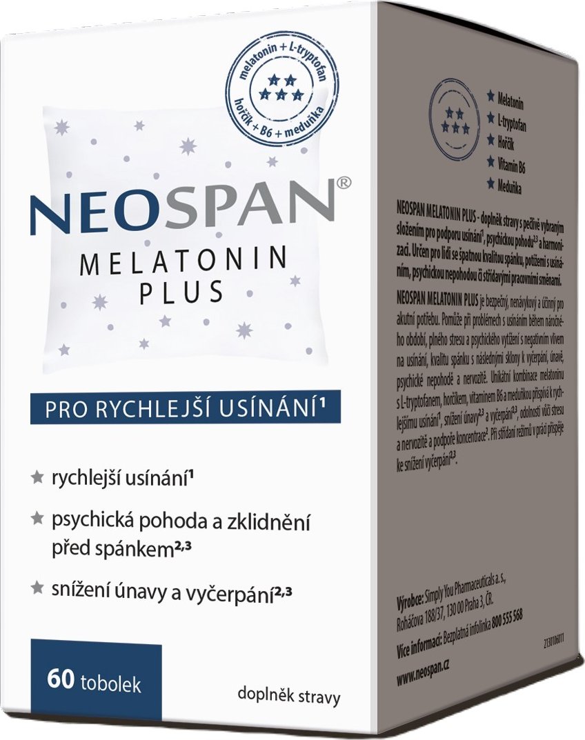 Neospan Melatonin plus 60 tob. od 213 Kč - Zbozi.cz