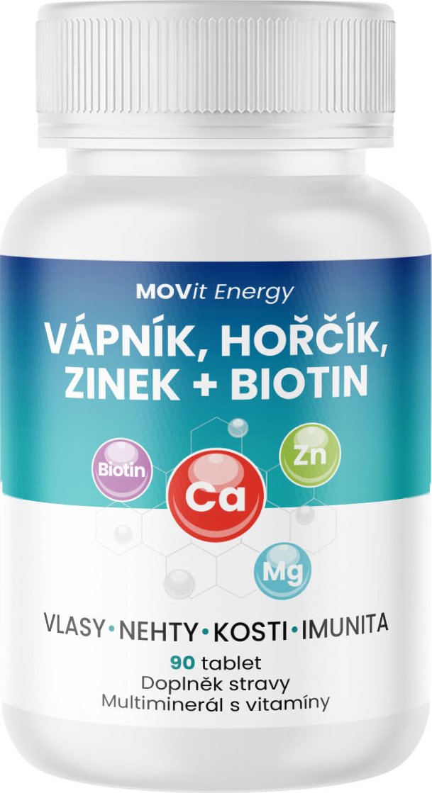 MOVit Energy Vápník, Hořčík, Zinek + Biotin 90 tbl. od 159 Kč - Zbozi.cz