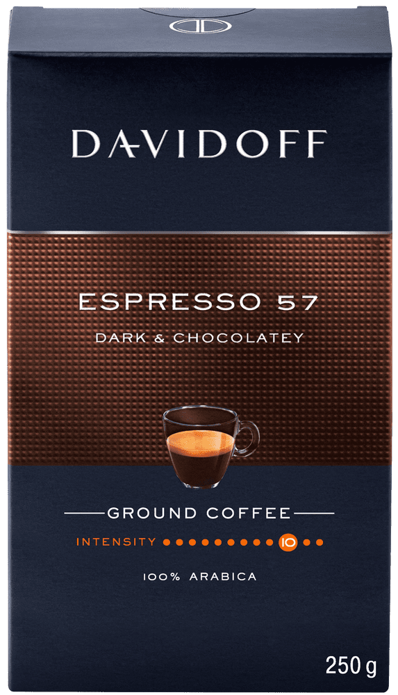 Davidoff Espresso 57 Dark & Chocolately mletá 250 g od 140 Kč - Zbozi.cz