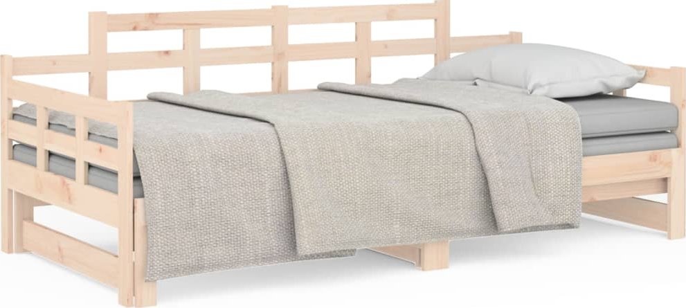 Výsuvná postel masivní borovice 820352 90 x 190 cm přírodní - Zbozi.cz