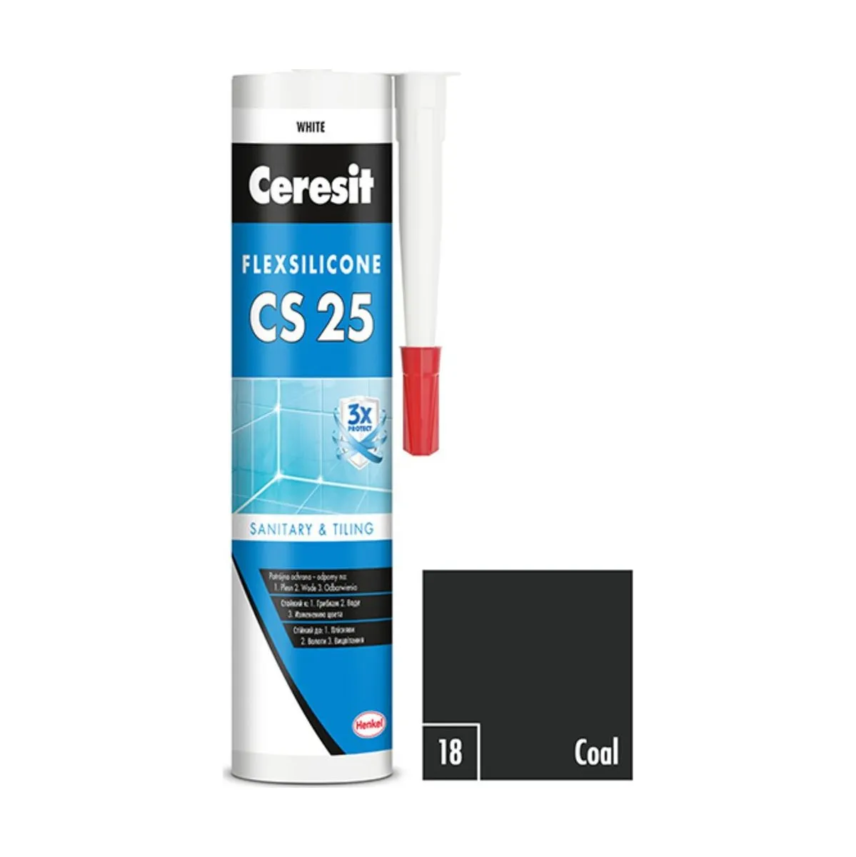 Foto Stavební silikon Ceresit CS 25 280 ml Coal - Zbozi.cz