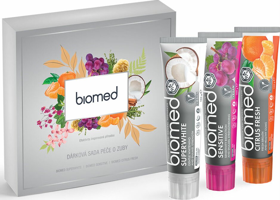 Biomed sada past na zuby Superwhite/Sensitive/Citrus Fresh 3x 100 g od 253 Kč - Zbozi.cz