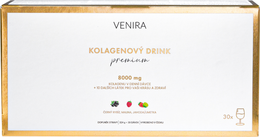 VENIRA Premium kolagenový drink jahoda-limetka/černý rybíz/malina 8000 ...