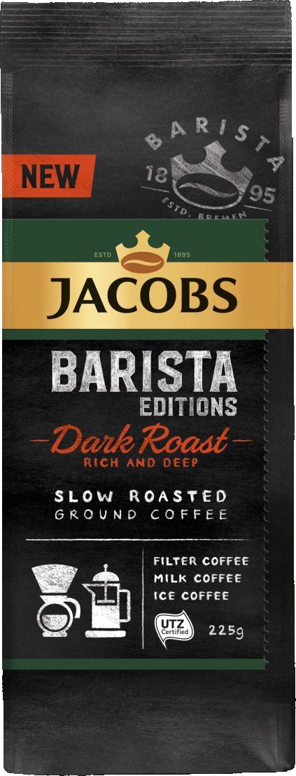 Jacobs Barista Dark Roast mletá 225 g - Zbozi.cz