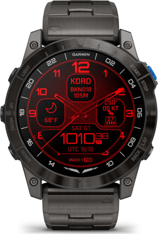 Garmin D2 Mach 1 Pro černý titanový a černý silikonový řemínek - Zbozi.cz