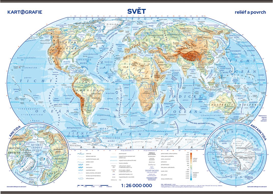 Svět: Reliéf a povrch 1:26 000 000 - Kartografie PRAHA (2022) od 968 Kč - Zbozi.cz