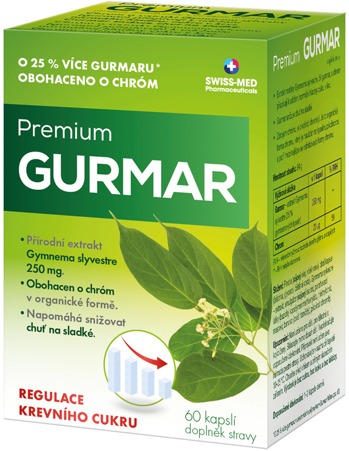 SWISS MED Pharmaceuticals Premium Gurmar 60 cps. od 249 Kč - Zbozi.cz