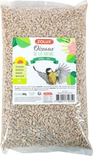 Recenze Zolux Slunečnicová světlá semínka pro venkovní ptáky 800 g ...