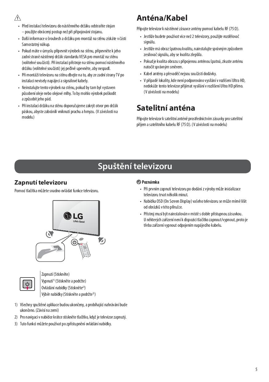 Návod k obsluze LG 43" LED (43UR81003LJ) - Zbozi.cz