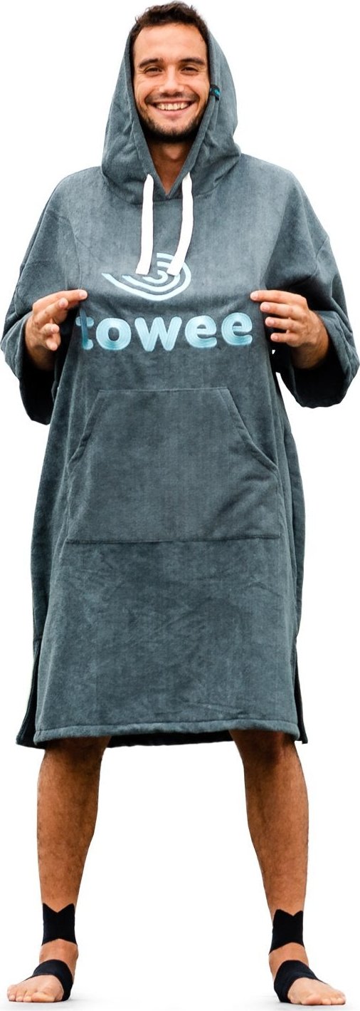 Towee Surf pončo s modrou výšivkou 80 x 115 cm šedé - Zbozi.cz