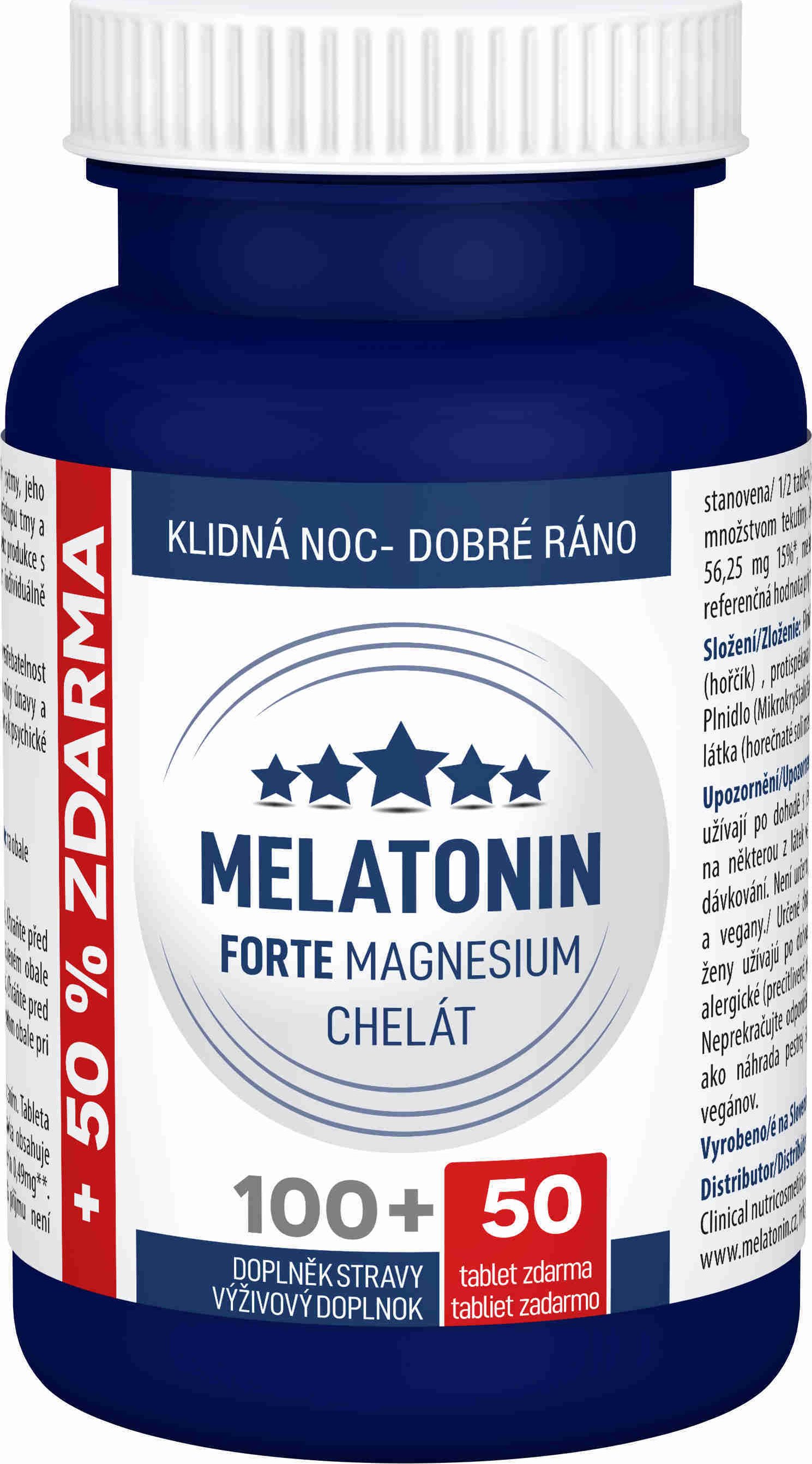 Clinical Nutricosmetics Melatonin Forte Magnesium chelát 150 tbl. od ...