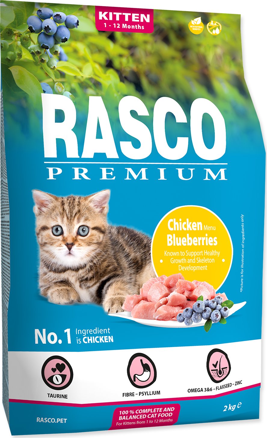 Rasco Premium Kitten Chicken with Blueberries 2 kg od 231 Kč - Zbozi.cz
