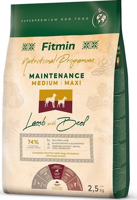 Fitmin Nutritional Programme Adult Medium/Maxi Maintenance Lamb/Beef od ...