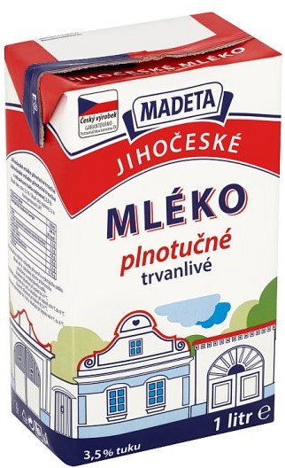 Madeta Jihočeské mléko plnotučné trvanlivé 1 l od 28 Kč - Zbozi.cz