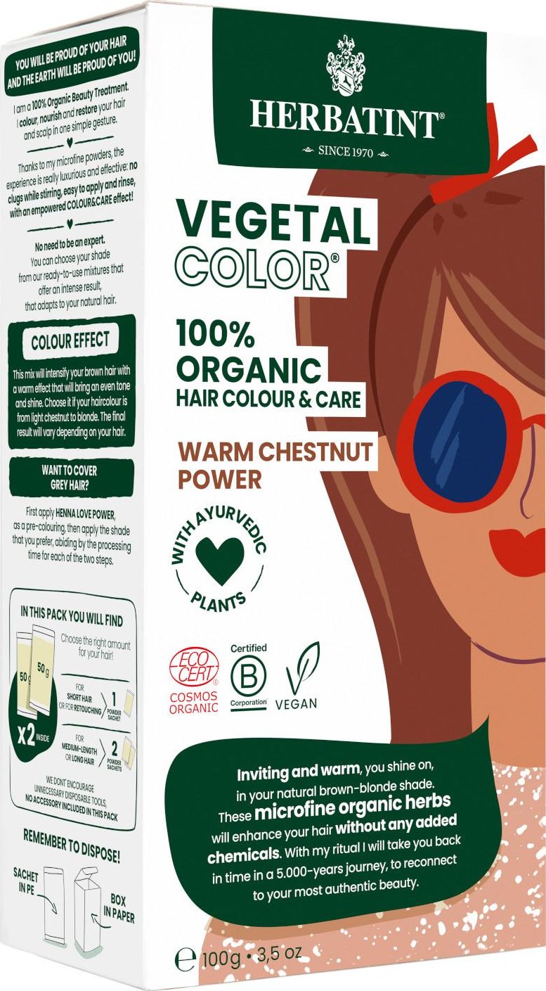 Herbatint Vegetal Colour BIO rostlinná barva na vlasy 100 g Warm ...