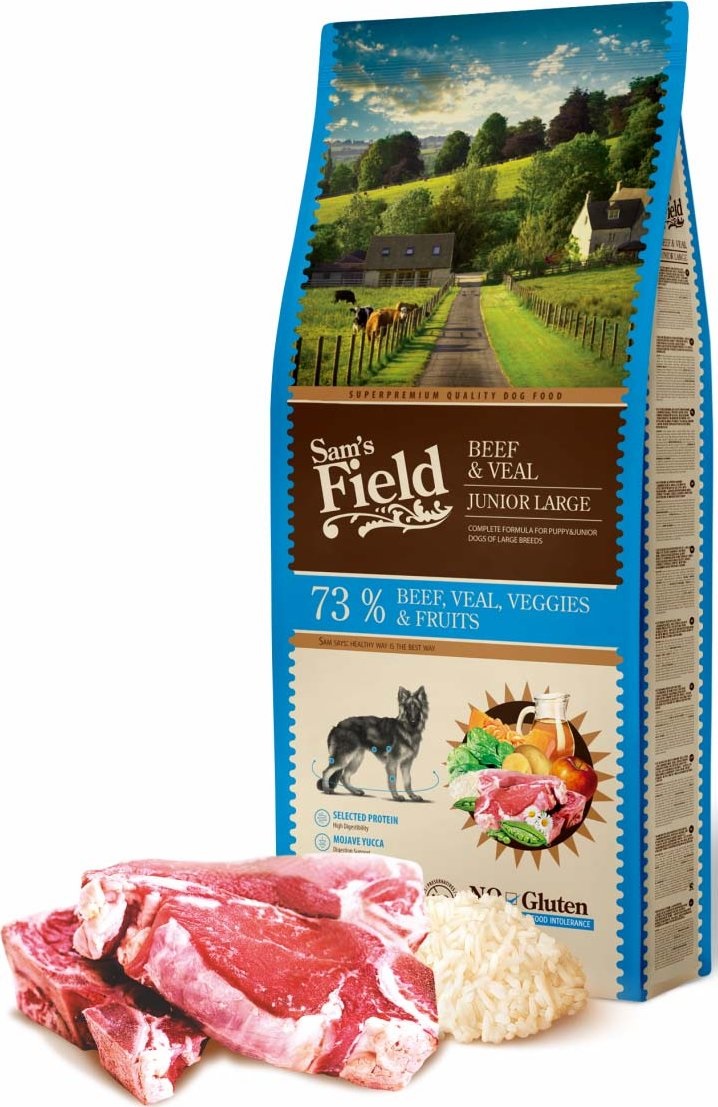 Sam's Field Gluten Free Junior Large Breed Beef/Veal 13 kg od 1 198 Kč ...