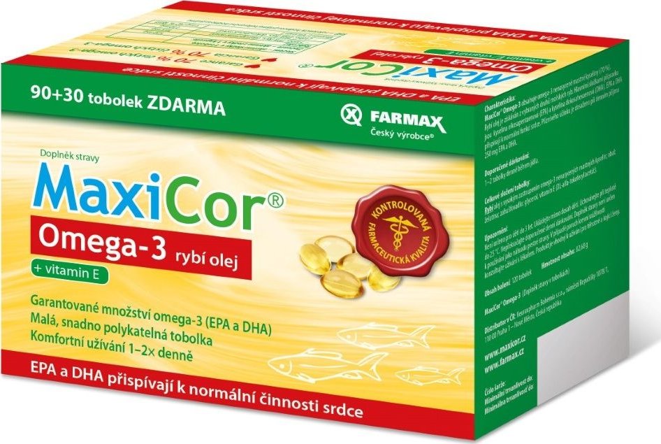 Farmax MaxiCor Omega 3 120 tob. - Zbozi.cz