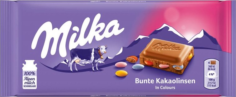 Milka Čokoláda s barevnými kakaovými lentilkami 100 g od 39 Kč - Zbozi.cz
