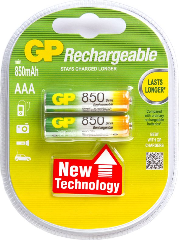GP Rechargeable 850 Series AAA 2 ks od 139 Kč - Zbozi.cz