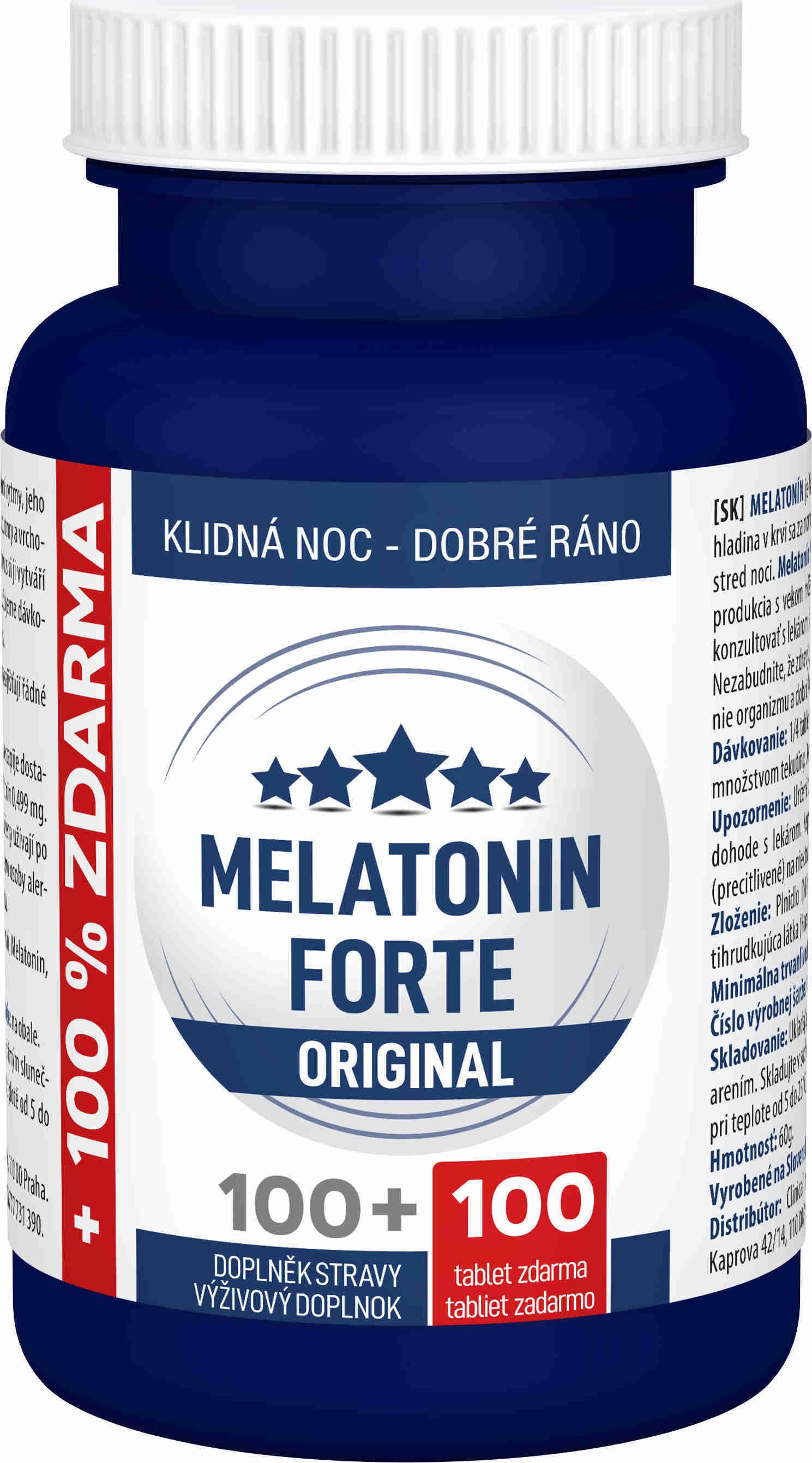 Clinical Nutricosmetics Melatonin Forte Original 200 tbl. od 199 Kč - Zbozi.cz