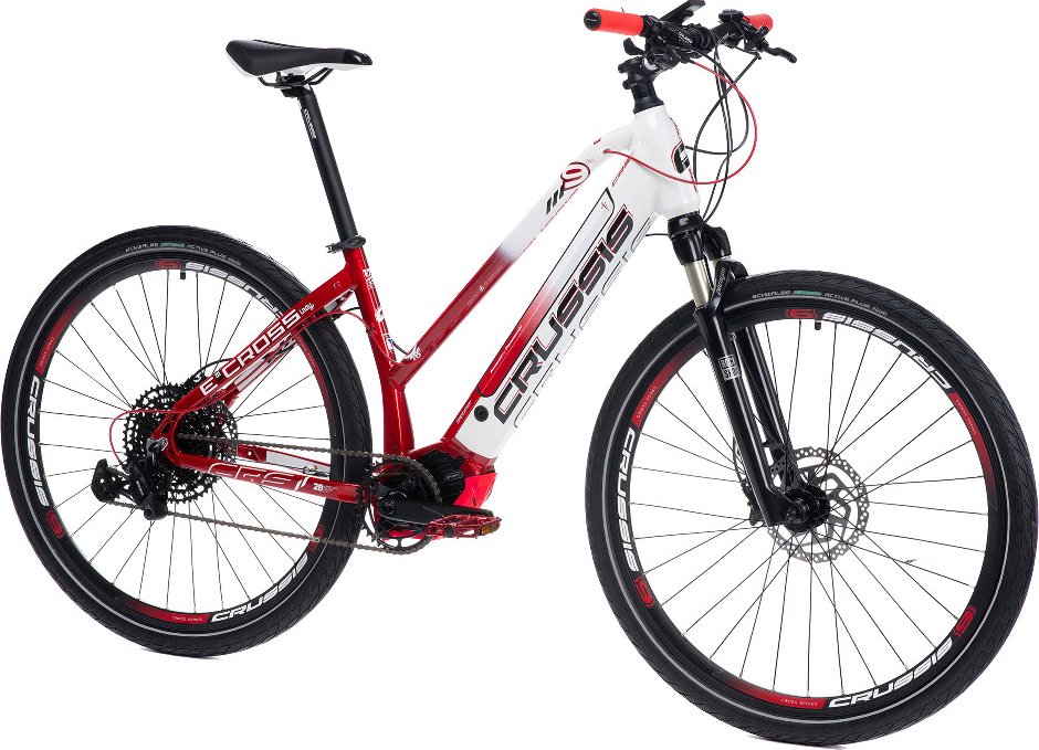 CRUSSIS e-Cross lady 9.6-S 17,5 Ah 28" červené/bílé 2021 19" - Zbozi.cz