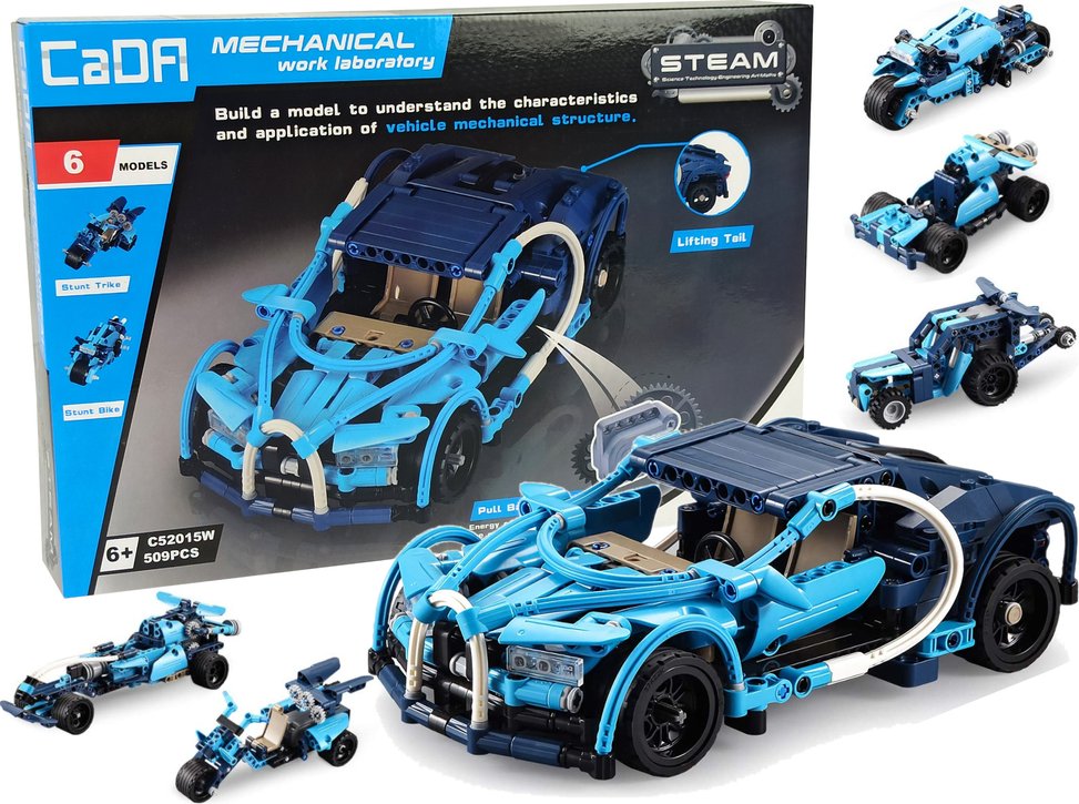 CaDA Auto 6v1 modré 509 dílků od 382 Kč - Zbozi.cz
