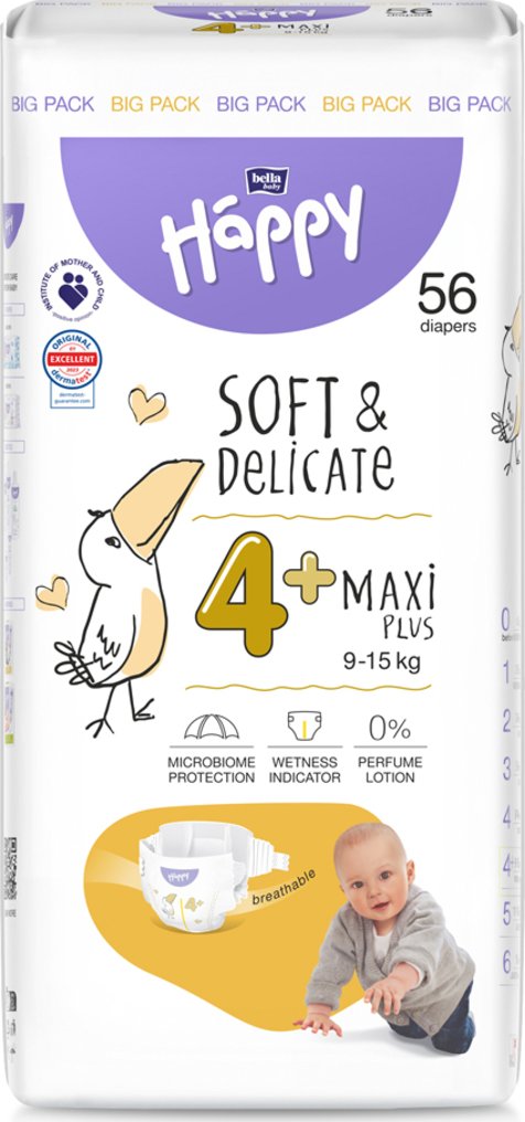 Bella Happy Soft & Delicate 4 Maxi Plus 9-15 kg od 259 Kč - Zbozi.cz