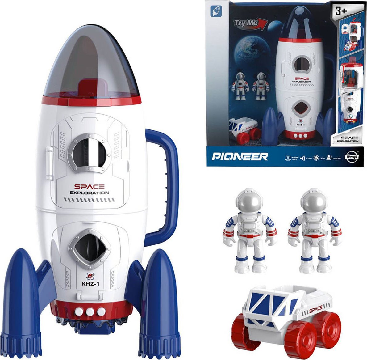 Raketa vesmírná 29 cm set se 2 kosmonauty a vozítkem - Zbozi.cz