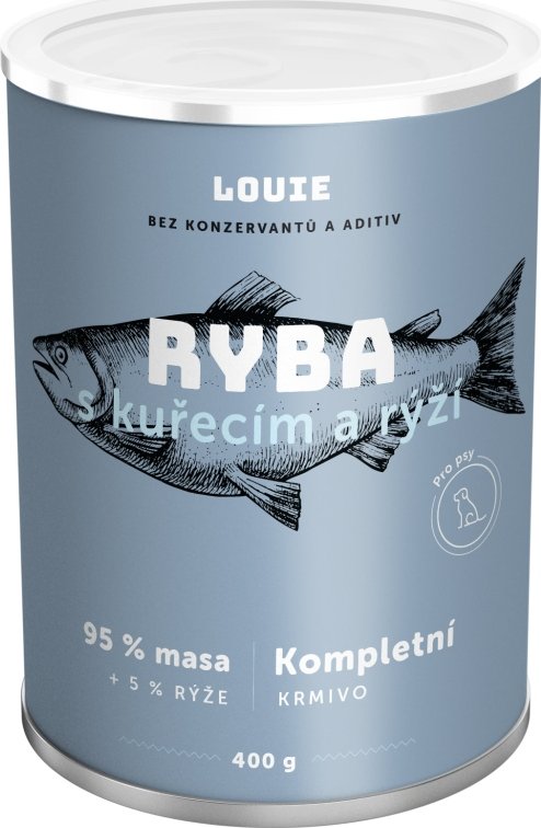 Louie Konzerva pro psy ryba s kuřecím a rýží 400 g od 55 Kč - Zbozi.cz