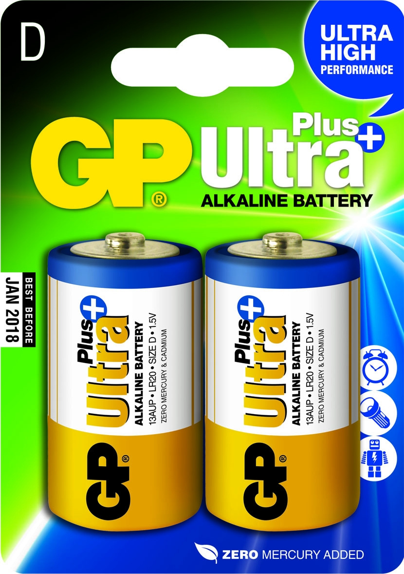 GP Ultra Plus Alkaline D 2 ks od 54 Kč - Zbozi.cz