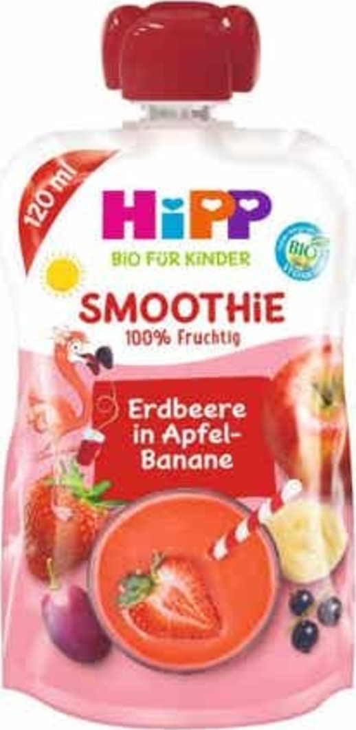 HiPP BIO Smoothie Červené ovoce, jablko a banán 120 ml od 35 Kč - Zbozi.cz