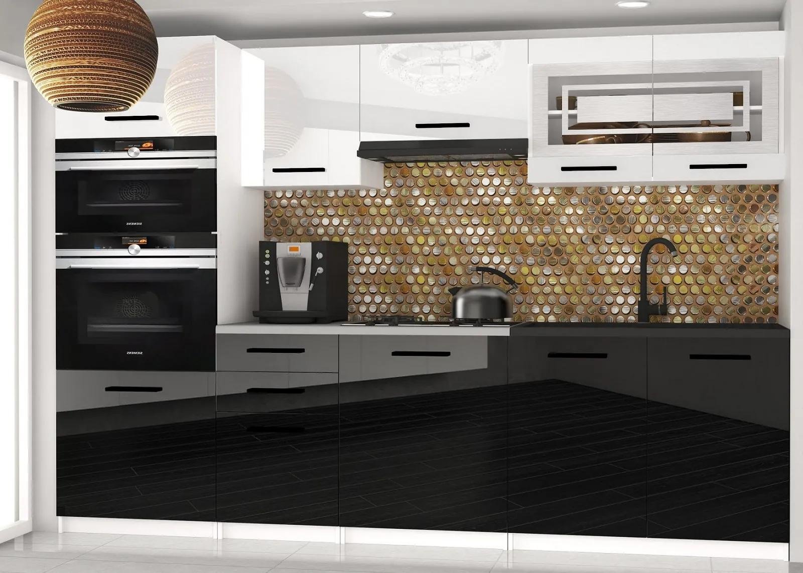 Paula2 s pracovní deskou 240/180 cm leskle bílá/leskle černá od 16 999 ...