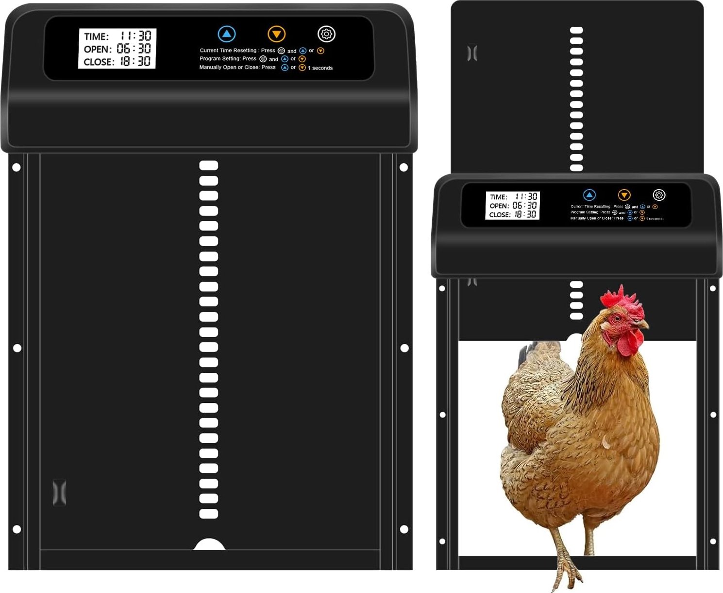Automatická dvířka do kurníku digitální 34,9 x 25,1 x 7,25 cm černá ...